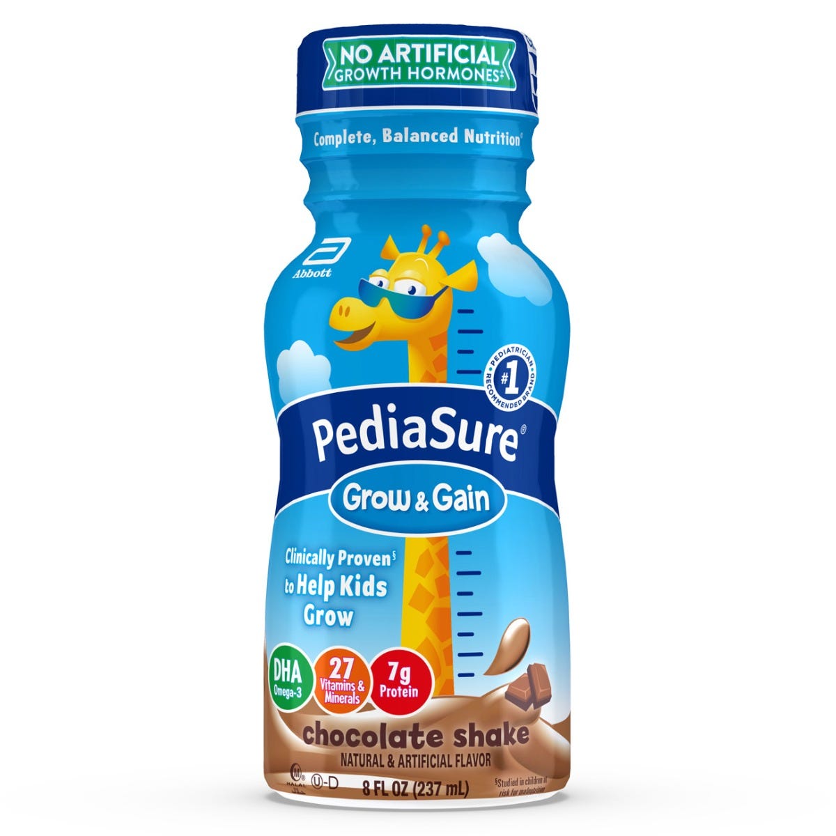 PediaSure Grow & Gain Shake / Chocolate / 8 fl oz bottle / Case of 24