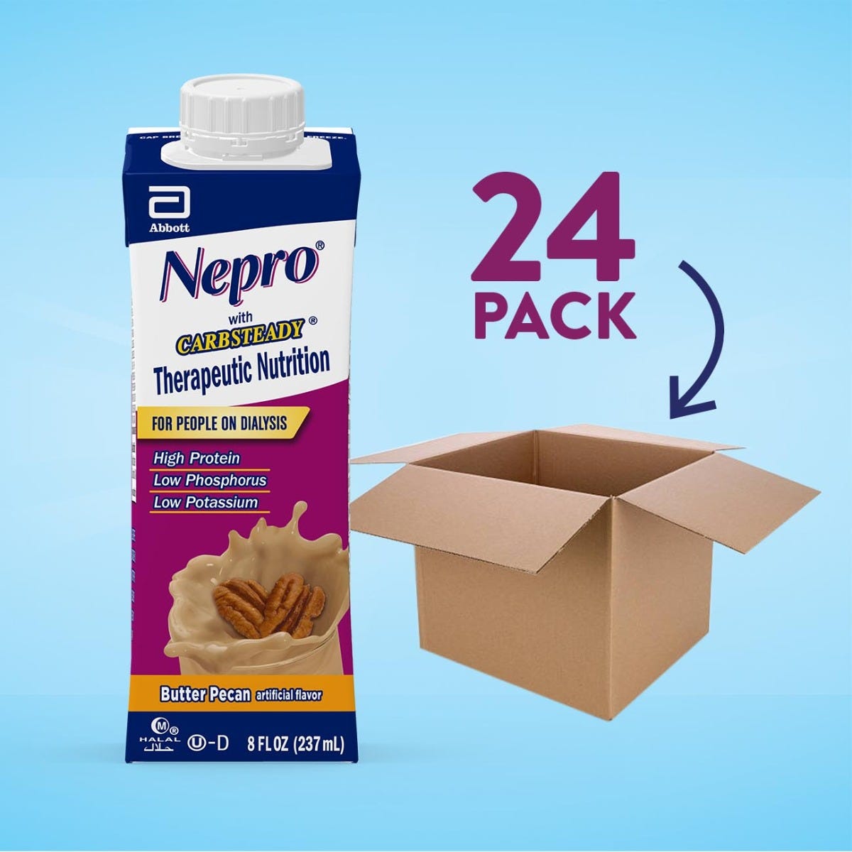 Nepro with CARBSTEADY / Butter Pecan / 8 fl oz Tetra / Case of 24